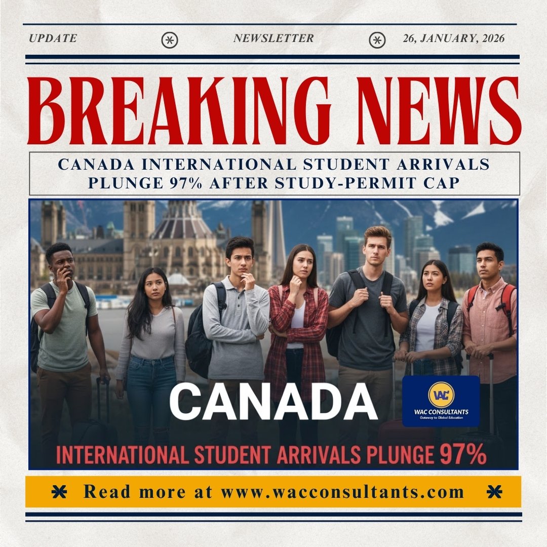Canada International Student Arrivals Plunge 97% After Study-Permit Cap